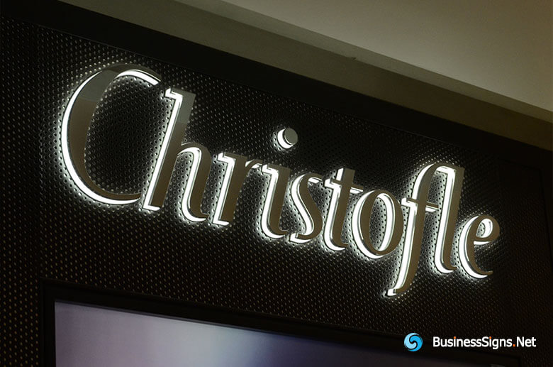 3D LED Side-lit Business Signs With Mirror Polished Stainless Steel Surface